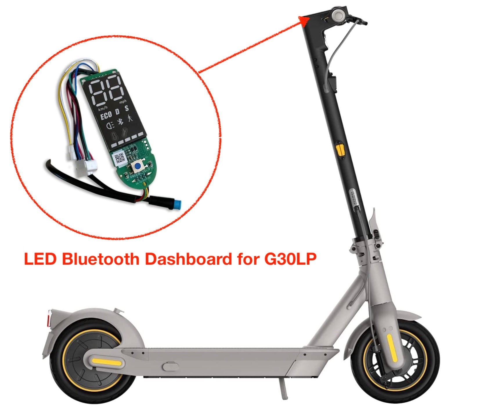 Original LED Dashboard Bluetooth Board with Ninebot G30LP - M4M
