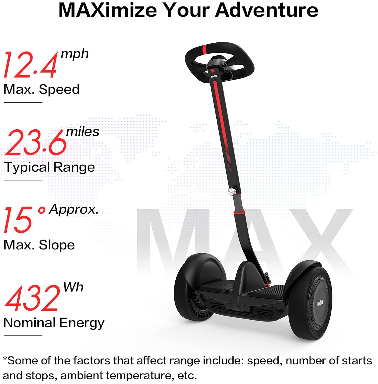 Segway Ninebot S Max Smart Self-Balancing Electric Scooter with LED Li ...