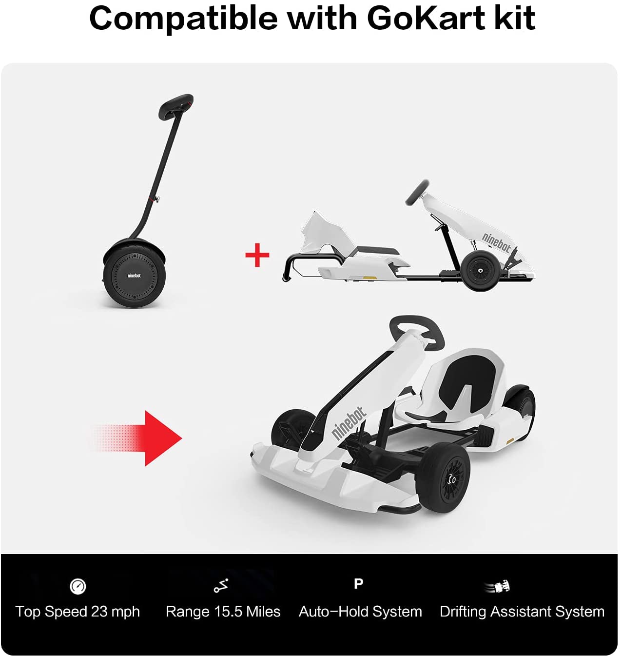 Segway Ninebot S Max Smart Self-Balancing Electric Scooter with LED Li ...